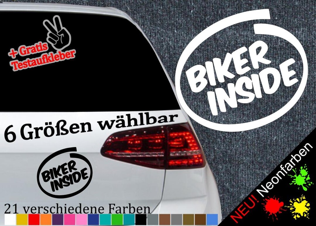 Biker Inside Sticker -6 Sizes 21 Colors- Motorcycle Motorsport Racing ...