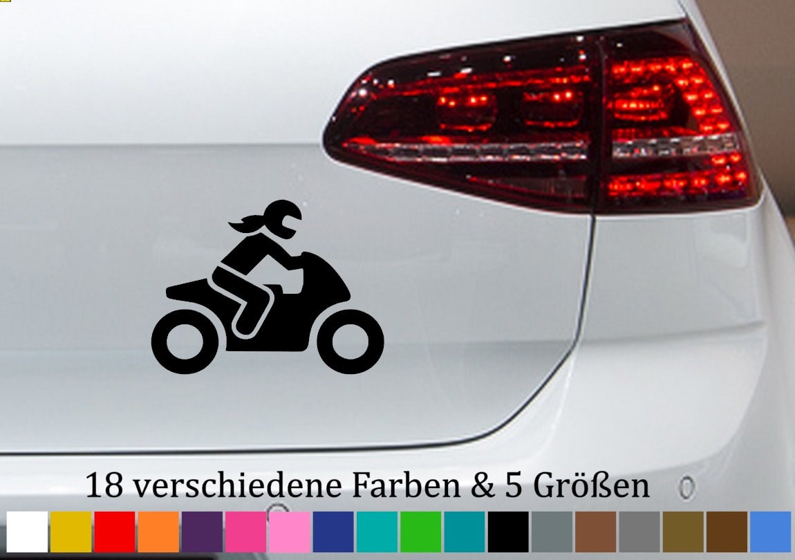Biker Motorcycle Sticker Silhouette Girl Power Adhesive Biker 18 Colors ...