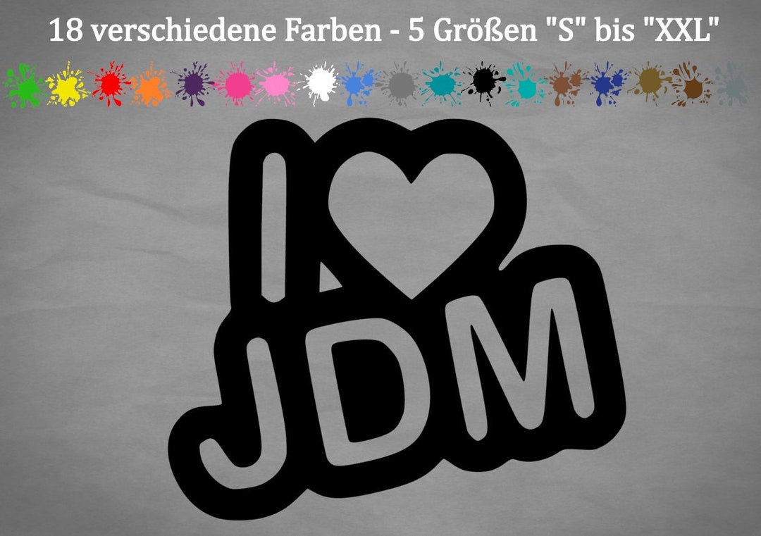 I Love JDM Car Decal Golf GTI OPC Car Tuning JDM Sticker 18 Colors 5 ...