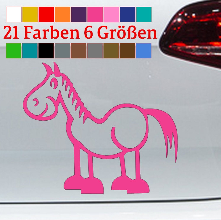 Horse Sticker Comic Horse Pony Mare Stallion Sticker Cowboy Car Fun ...