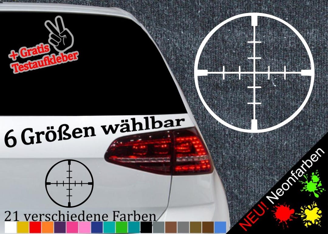 Target Cross Sticker -6 Sizes 21 Colors- Target Hit Rifle Scope Finder ...