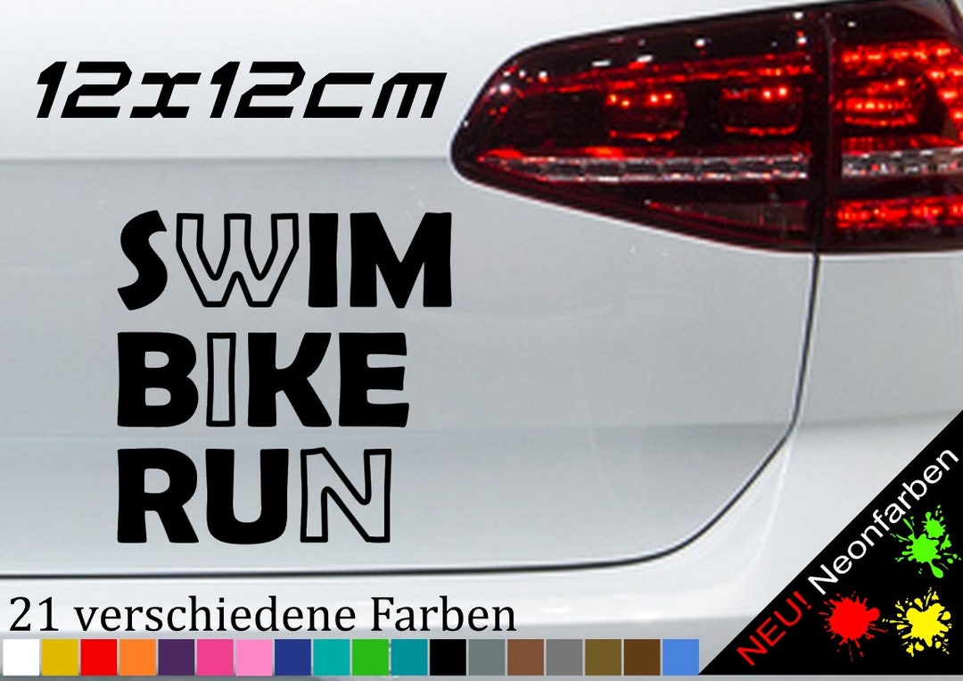 Triathlon Stickers Run Bike Competition Swim Bike Run Athletics 12 X 12 ...