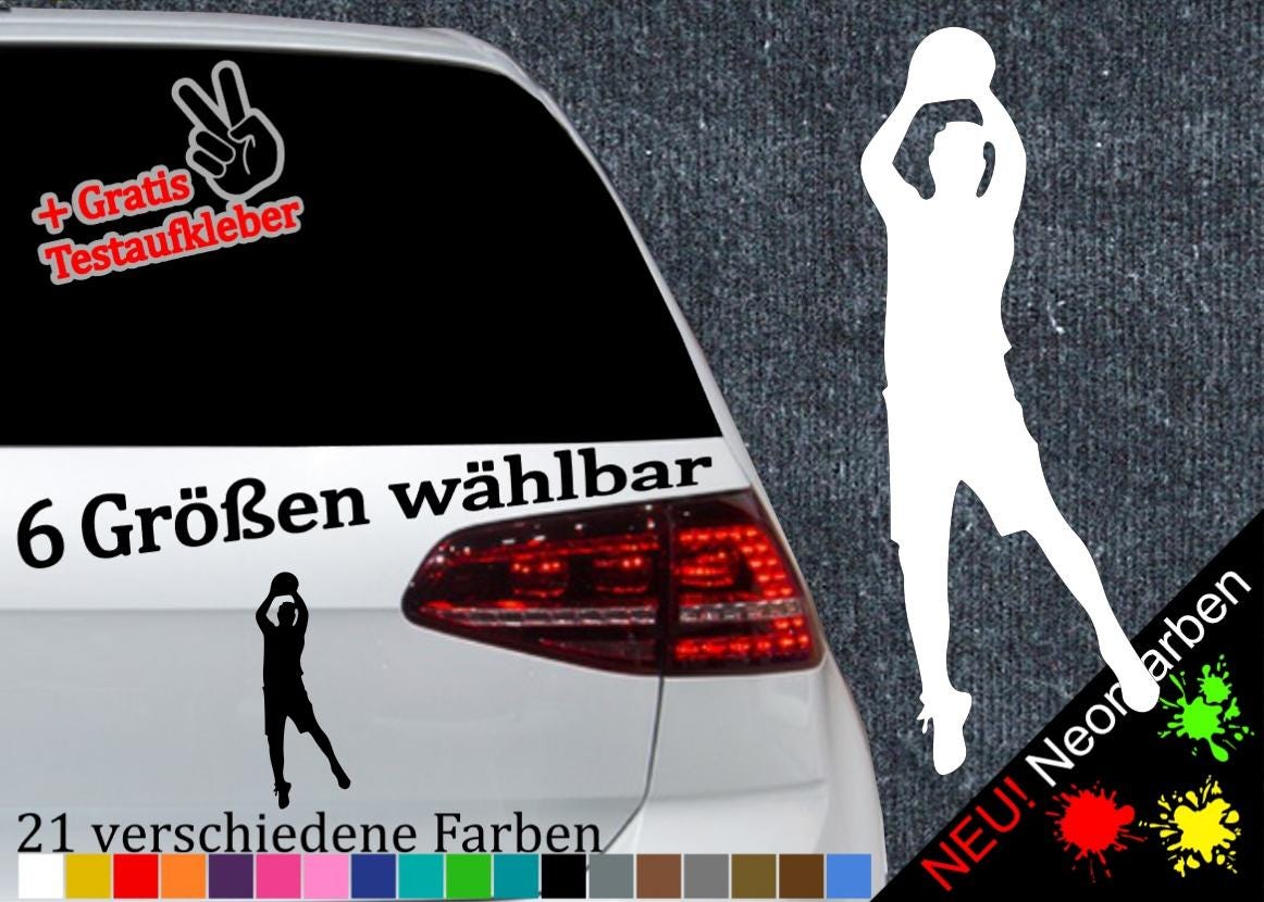 Basketball Player Stickers -6 Sizes 21 Colors- Free Throw Dunk Rebound ...