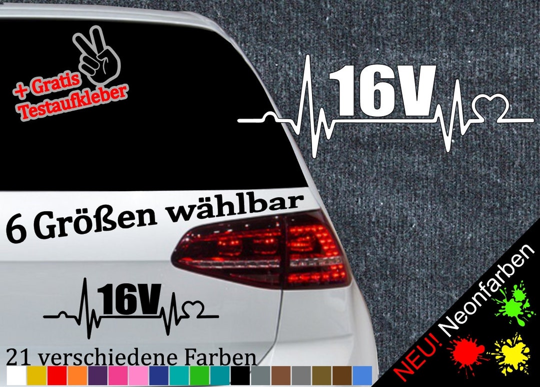 Heartbeat 16V Sticker Tuning Cylinder Sticker JDM GSI Turbo TDI GT ECO ...