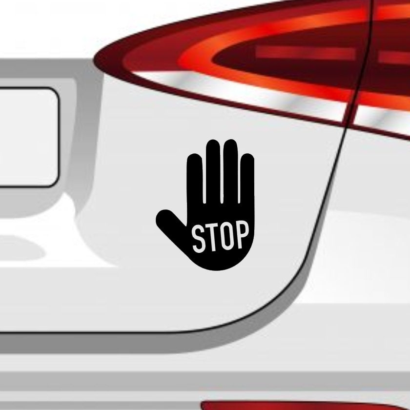 Stop Sticker Stop Sticker 6 Size Warning Danger Stop Hand | Etsy