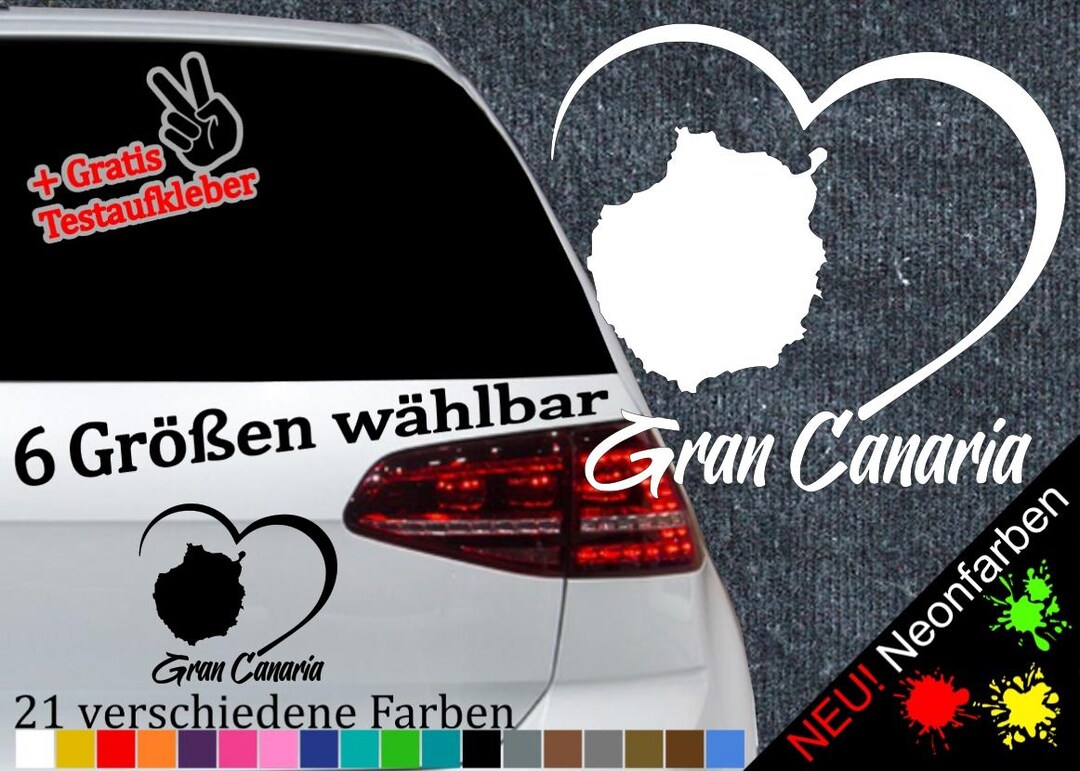 Gran Canaria Heart Sticker -6 Sizes- Canary Islands Spain Roque Nublo ...