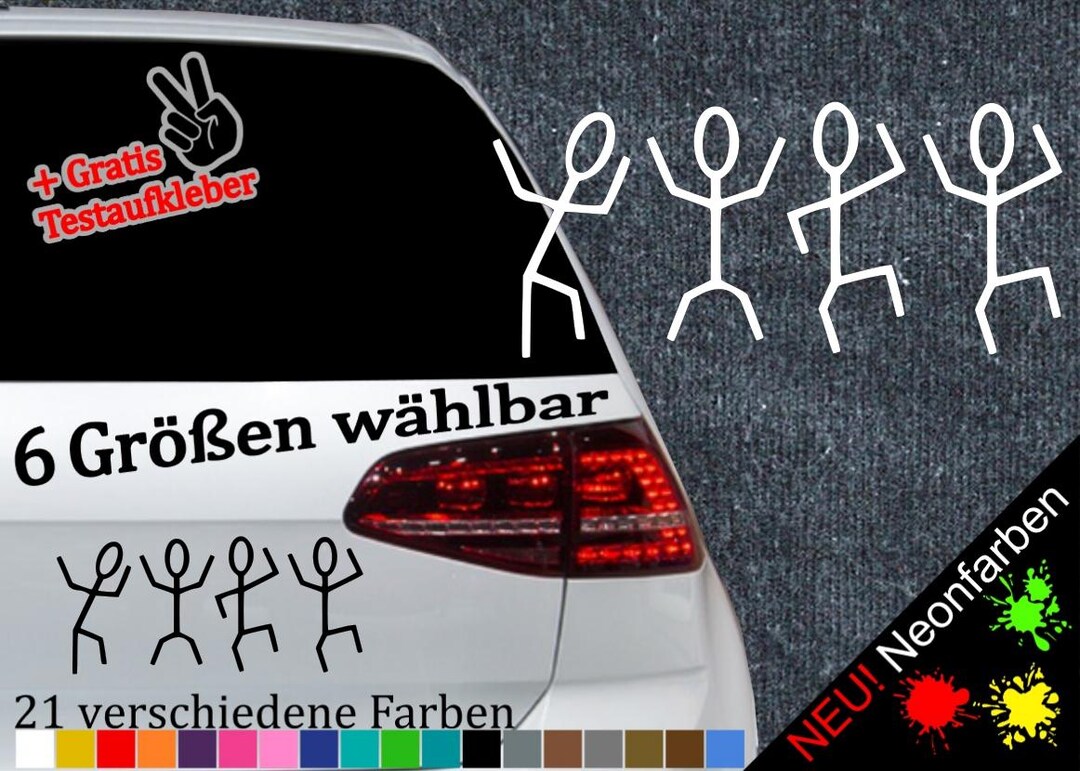 Happy People Stickers -6 Sizes 21 Colors- Dancing Party Stick Figure ...