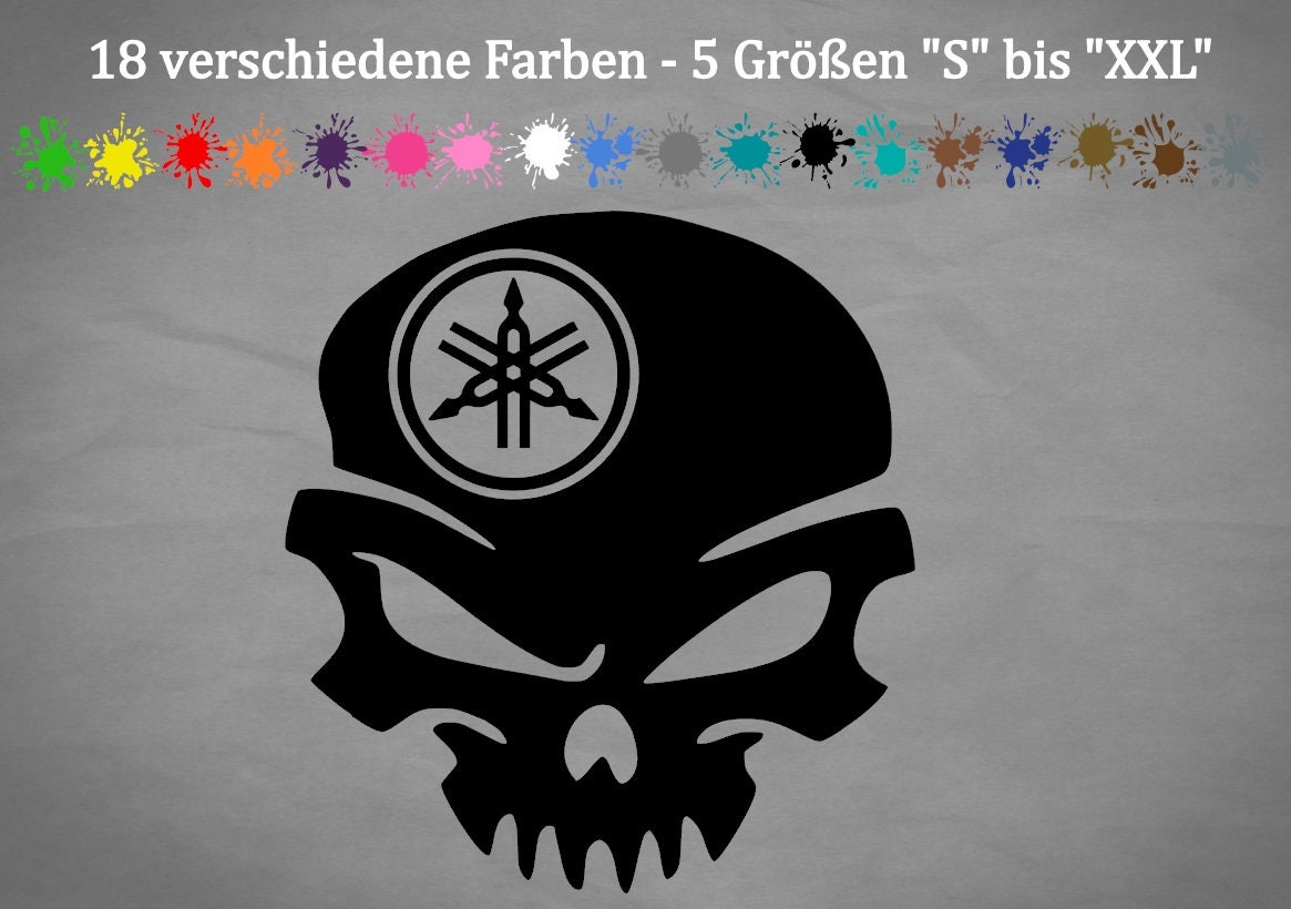 YAMAHA Decal Skull Tuning Car Sticker Car Skin 18 Colors 5 | Etsy
