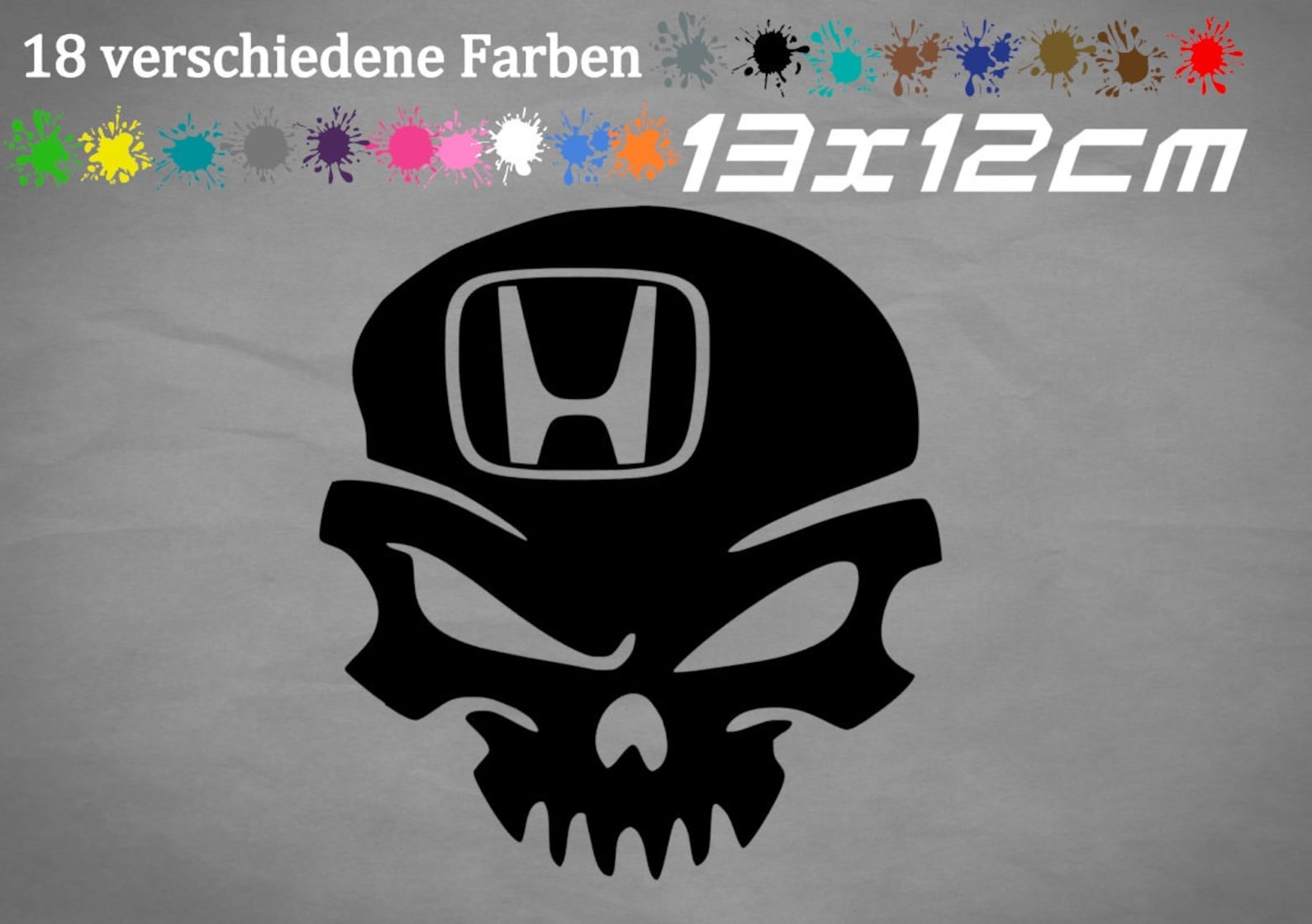 HONDA Sticker Skull 13 x 12 cm Tuning CBR S2000 Civic CRV Car | Etsy