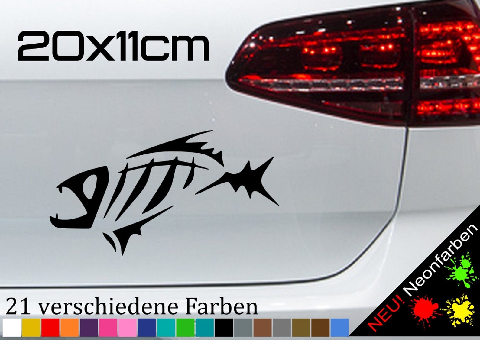 Autoaufkleber Fisch Piranha Tatoo Sticker Hecht Aquarium Forelle JDM ...