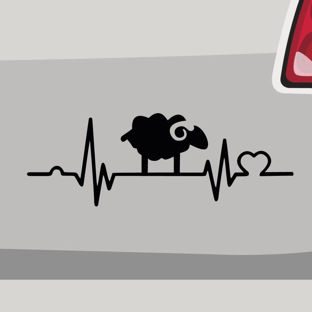 Sticker Sheep Goat Heartbeat Animal Sticker Adhesive Car Motorcycle ...