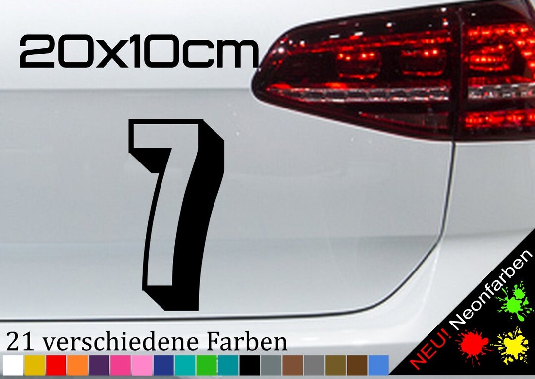 3D Number 7 Seven Stickers Tirkot House Start Number Mailbox Garbage ...