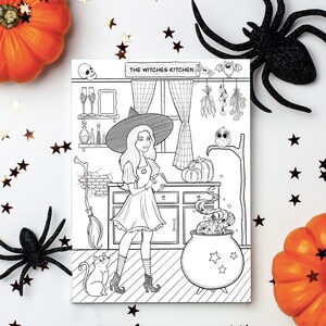 Halloween Coloring Page, Haunted House, Halloween Fun, Halloween Witch ...