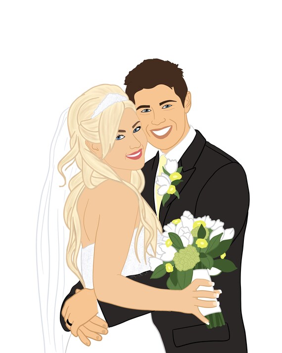Custom Digital Wedding Illustration Digital Portrait | Etsy