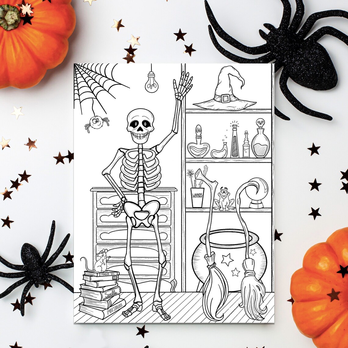 Halloween Coloring Page Haunted House Halloween Fun - Etsy