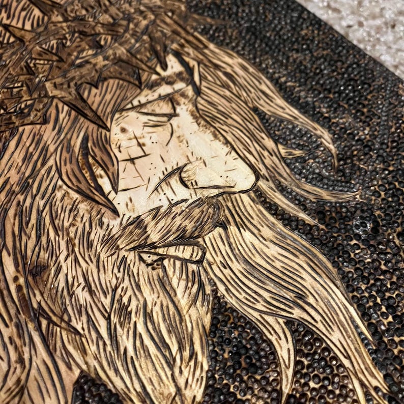 Jesus Wood Burning Pyrography Christian Art Rustic Religious - Etsy