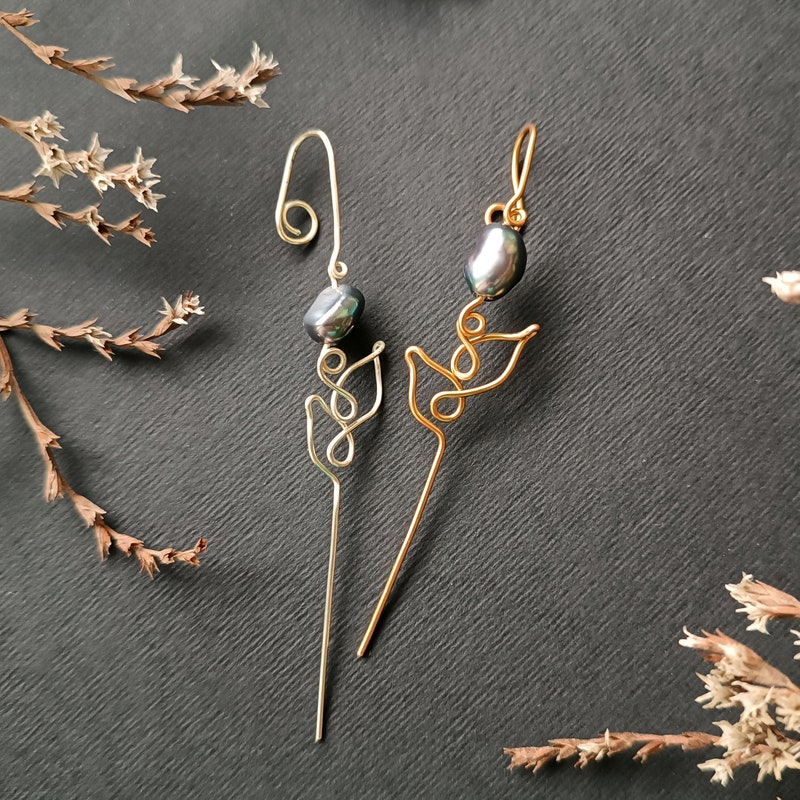 Ear Pin Earrings - Etsy