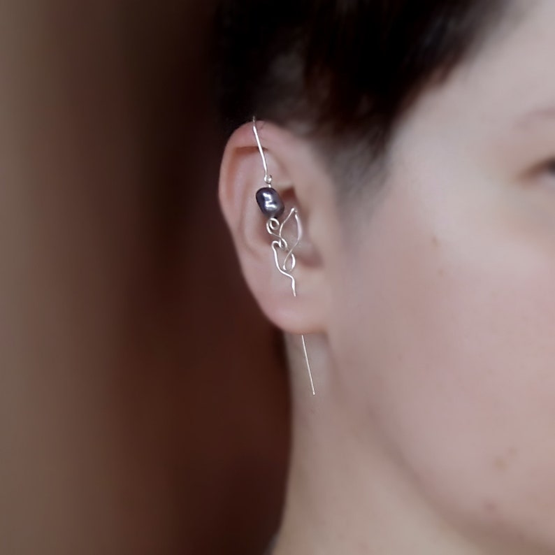 Ear Pin Hook Trendy Jewelry Long Stick Earrings Ear Climber Ear Hook ...