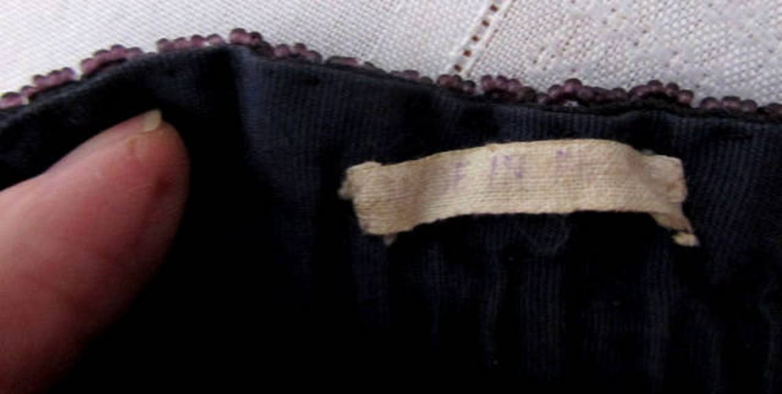 Vintage Beaded Reticule Purse, Pouch, Jet Beads, Arts & Crafts Design ...