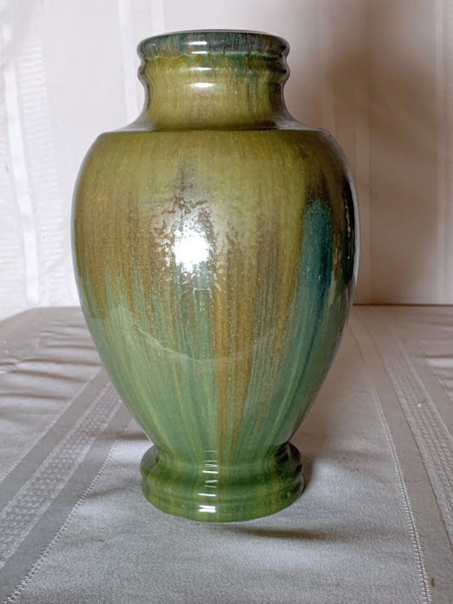 William J Walley Pottery, Raised Neck, Tapered Shoulder Vase, Great ...