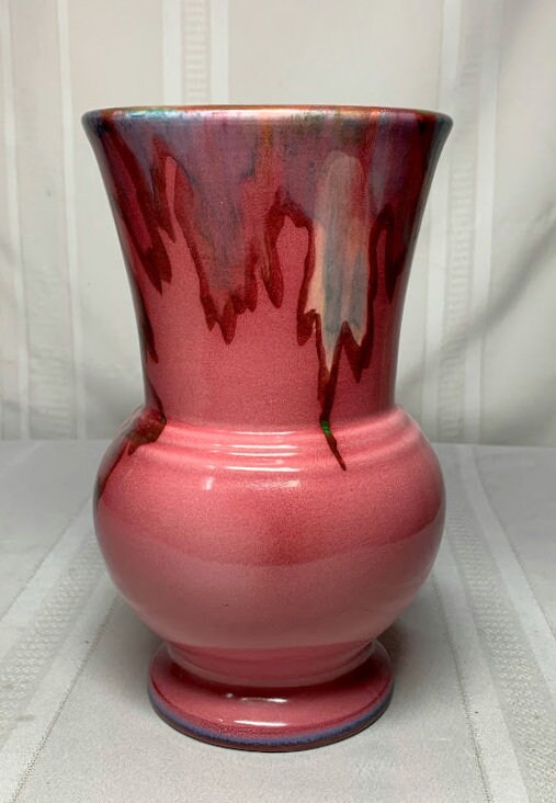 Weller Pottery, Juneau Large Bulbous Vase, Outstanding Glaze Runs ...