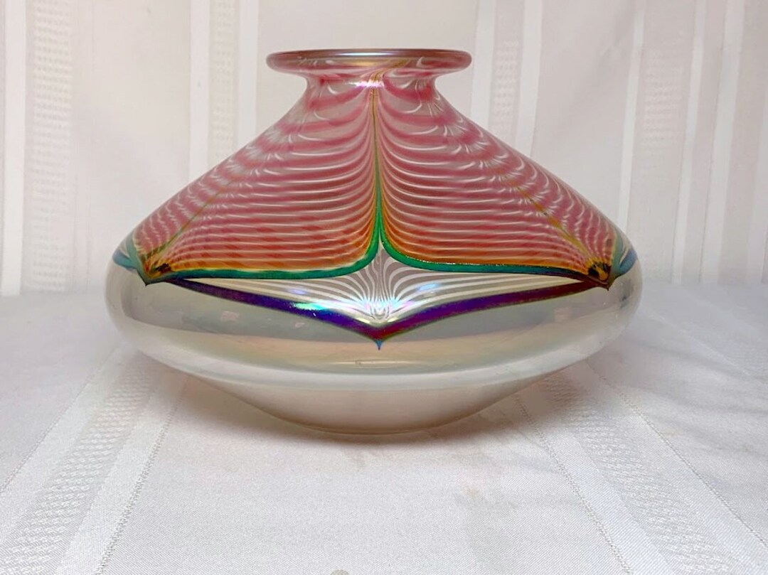 Stuart Abelman, Decorated Salmon Pink Pulled Feather on Clear ...