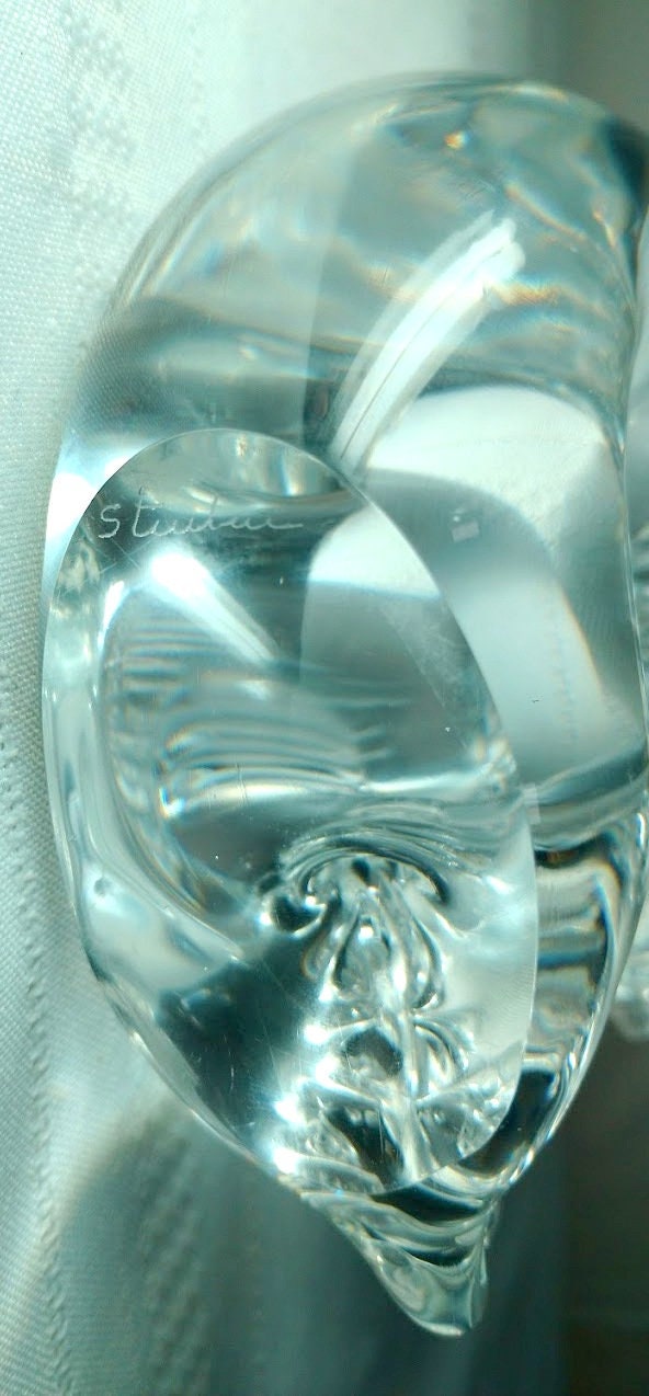 Steuben, Crystal Dolphin Sculpture, Designed by George Thompson, Circa ...