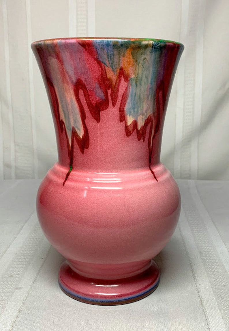 Weller Pottery, Juneau Large Bulbous Vase, Outstanding Glaze Runs ...