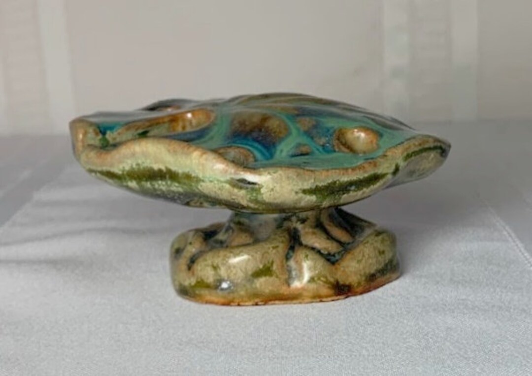 Fulper Pottery, Verte Antique, Lily Pad Flower Frog, Excellent Glaze ...
