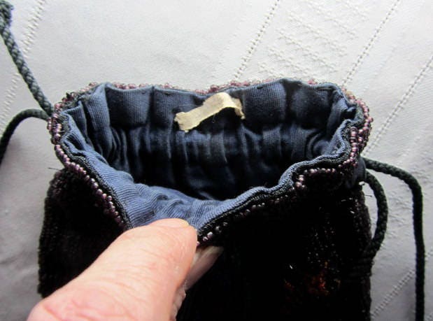 Vintage Beaded Reticule Purse, Pouch, Jet Beads, Arts & Crafts Design ...