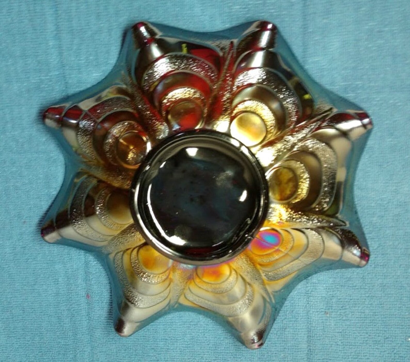 Imperial, Pansy Purple Ruffled Bowl, Electric Iridescence, Arcs Back ...