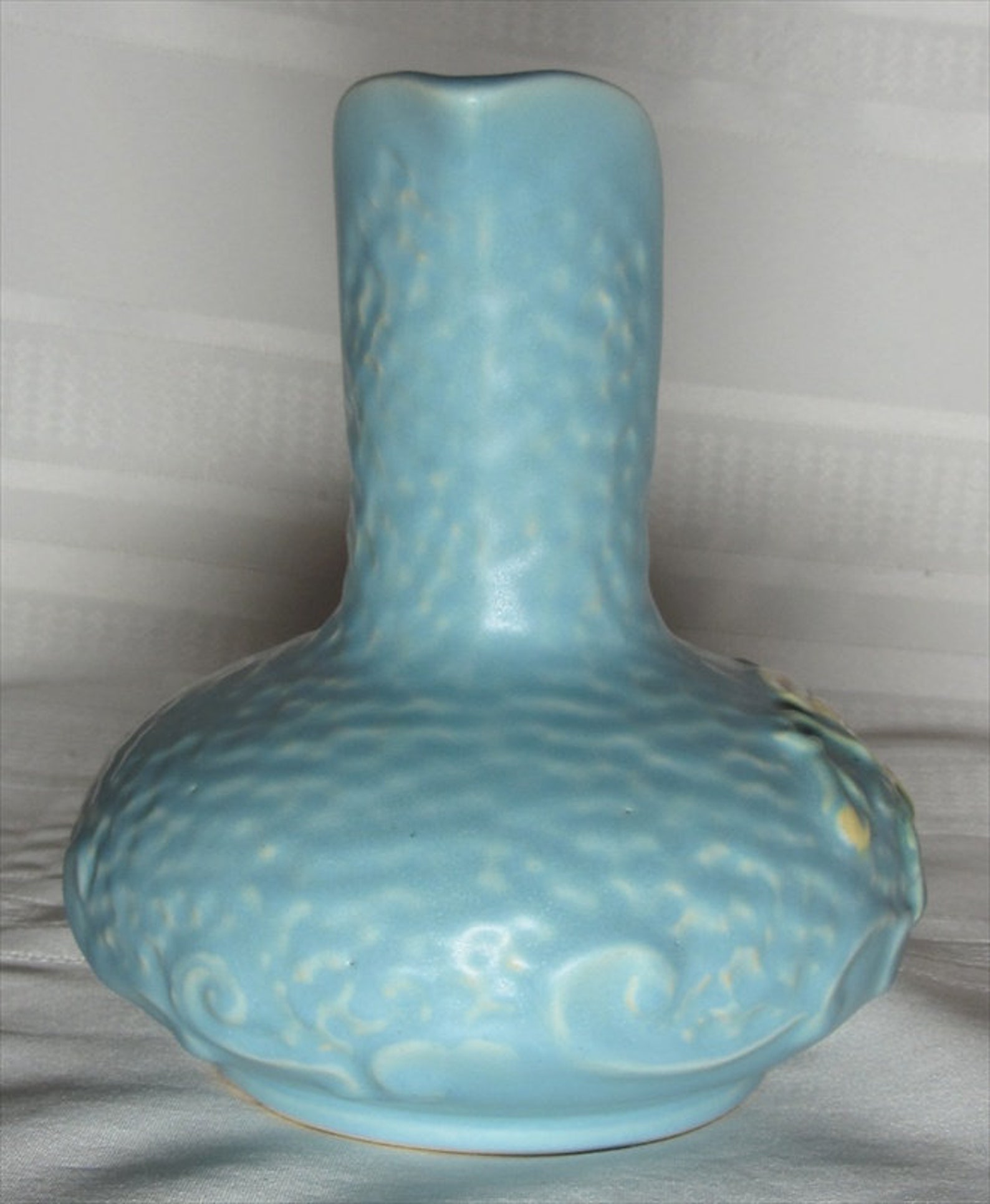 Weller Pottery, Delsa, Blue Ewer, Pitcher, Decorated Pansies, Very Nice ...