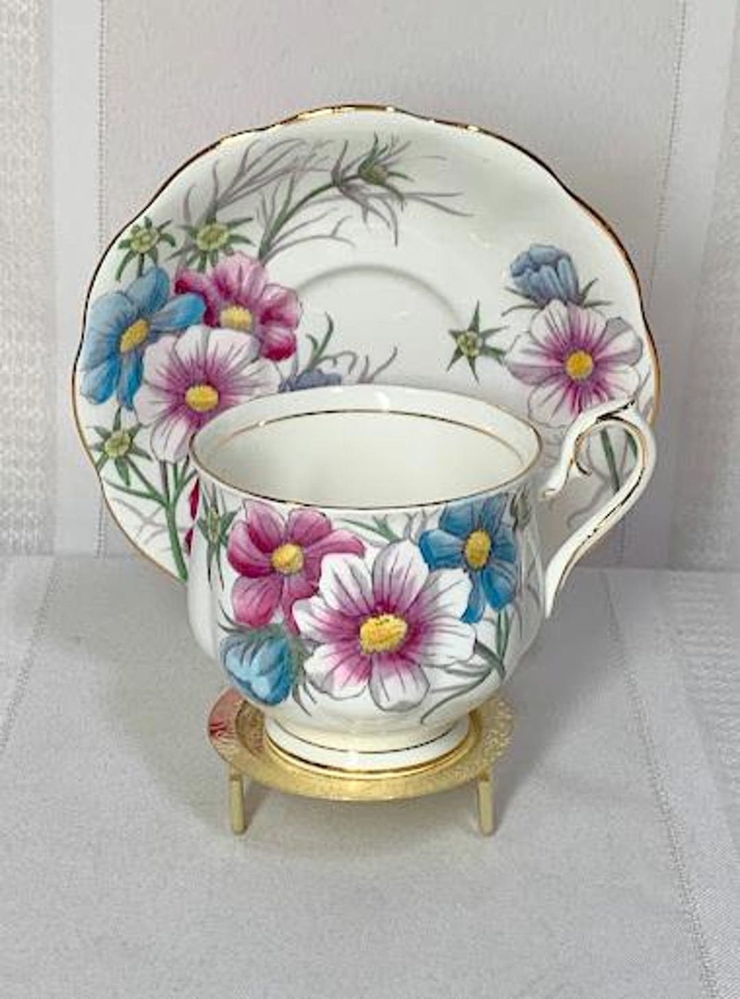 Royal Albert, Flower of the Month, Cosmos, Hand Painted, Teacup ...