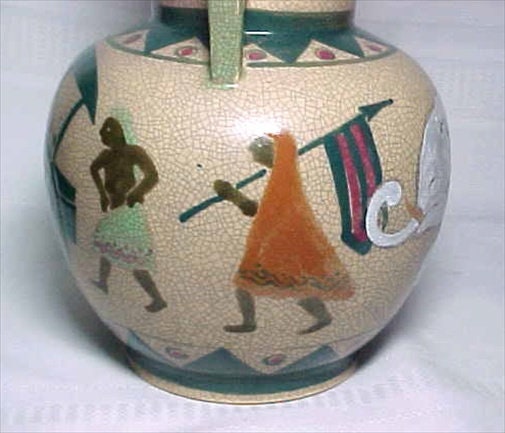 Japanese Art Pottery, Large Double Handled Phoenician Enameled Vase ...