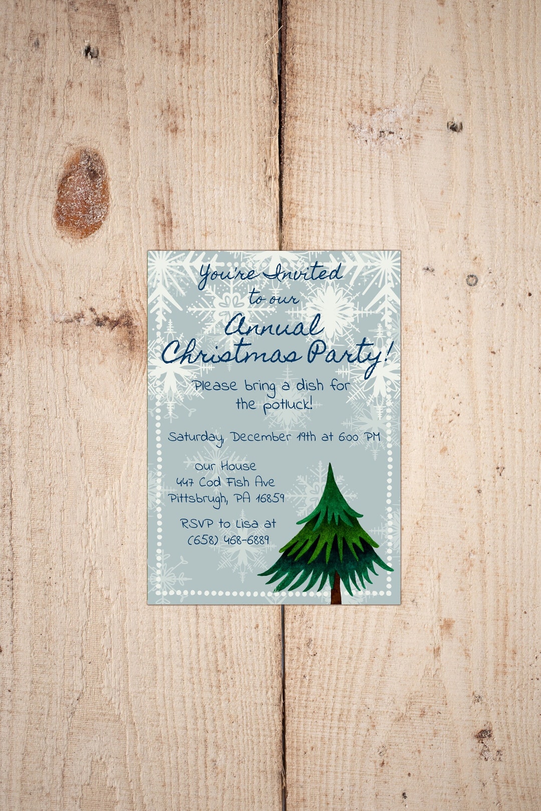 Editable Christmas Snowflake Invitation - Christmas Party Invite ...