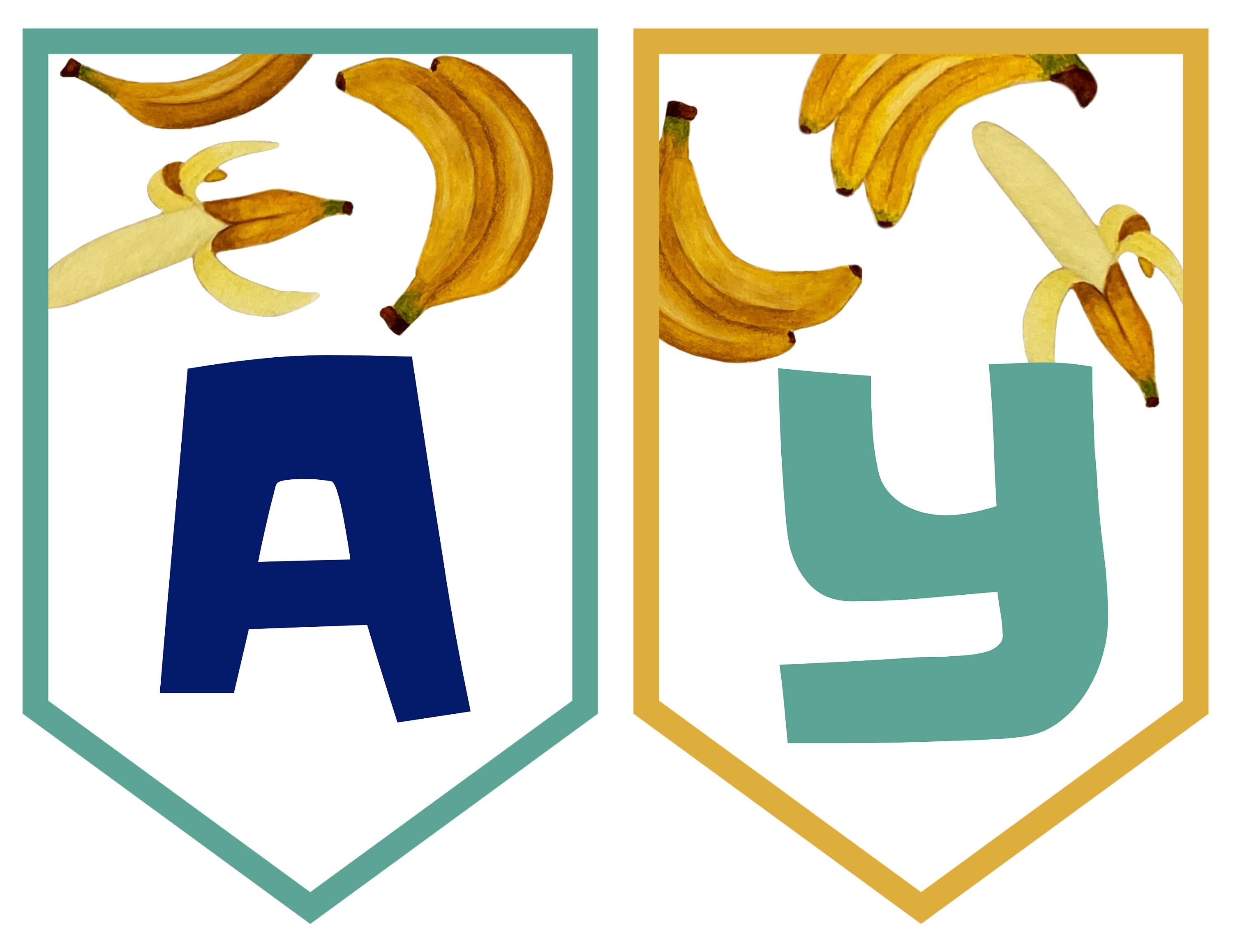 Printable Monkey Birthday Party Banner - Cute Banana Garland - Kid's ...
