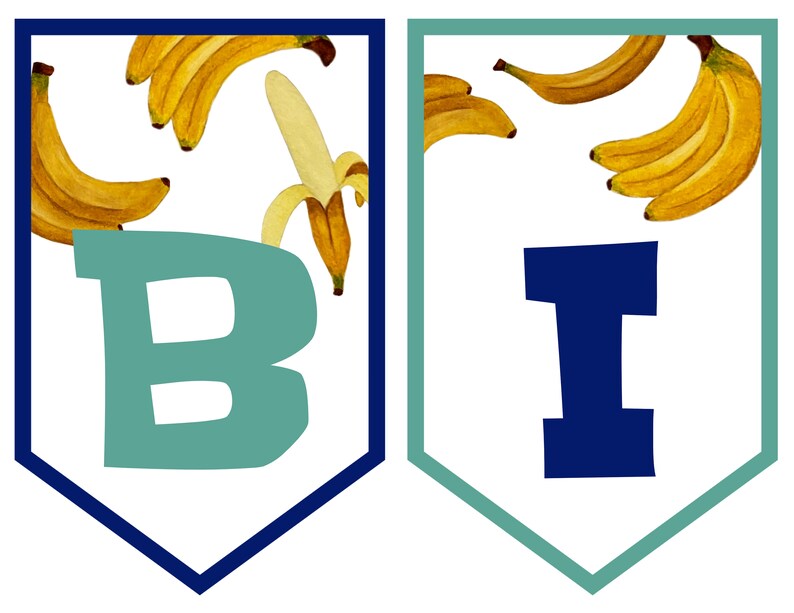 Printable Monkey Birthday Party Banner - Cute Banana Garland - Kid's ...