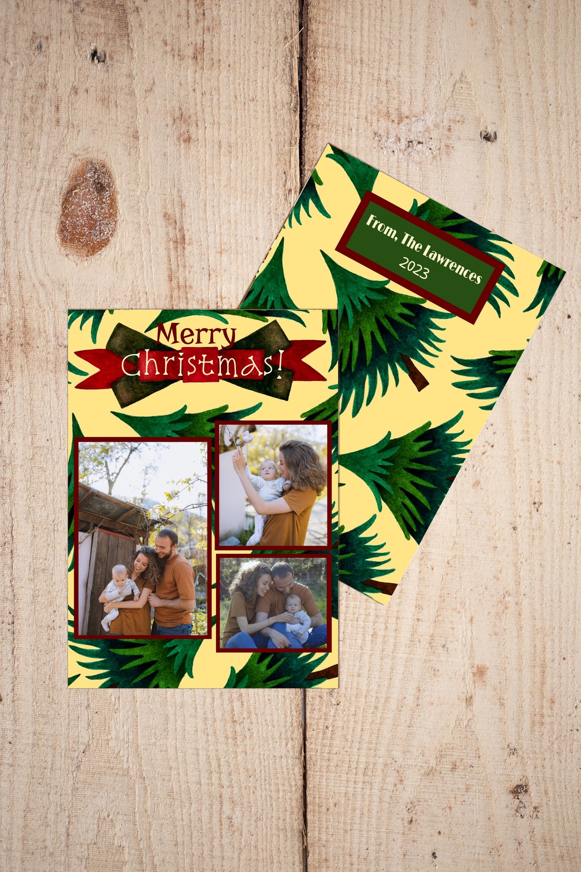Printable Family Christmas Card - Printable Christmas Tree Card ...
