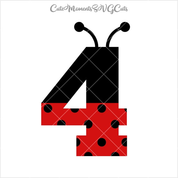 Ladybug Number 4 Ladybug Ladybug Tshirt SVG Cutting File | Etsy
