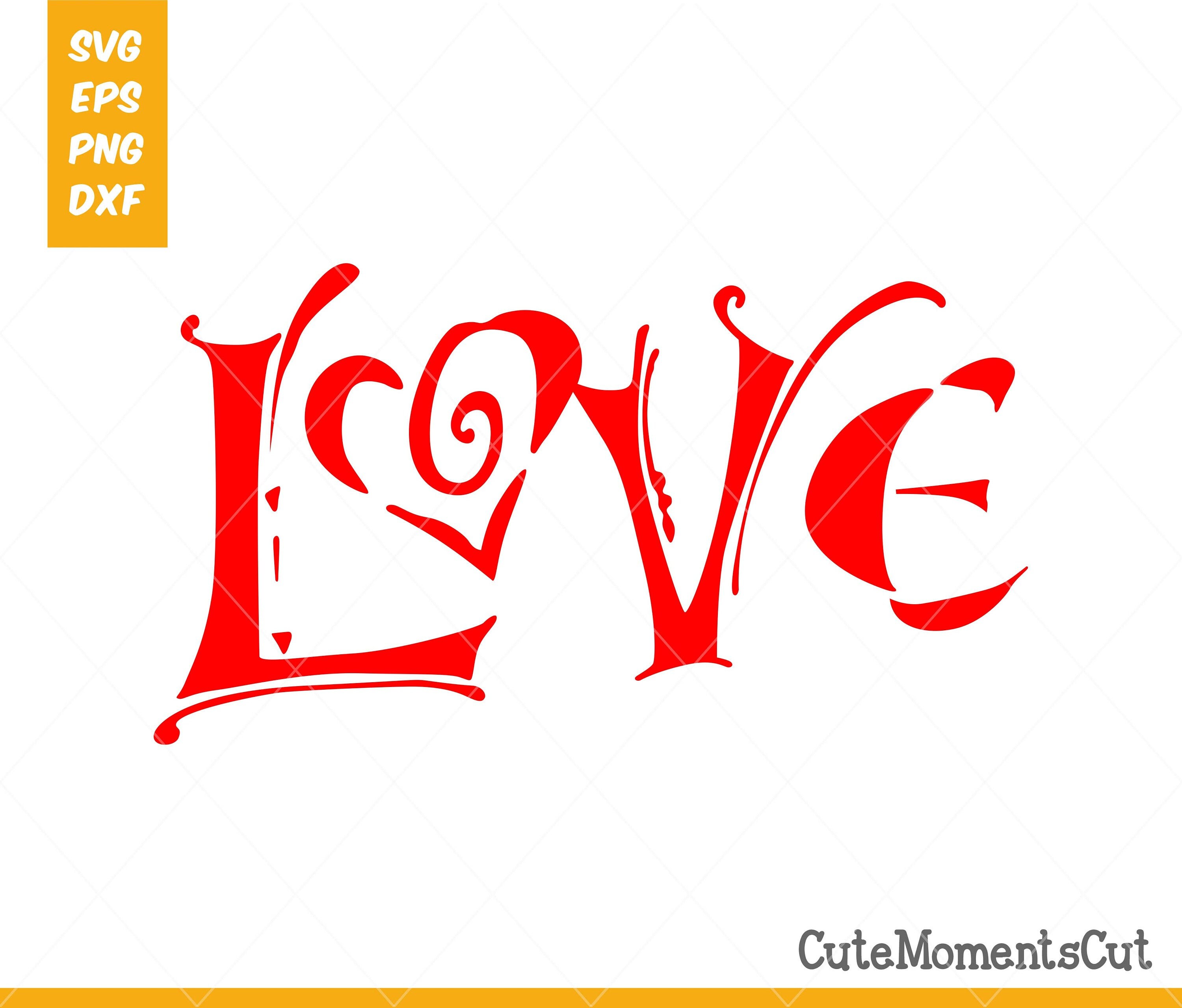 Love Cute Letters Love SVG Cutting File Silhouette Cricut - Etsy