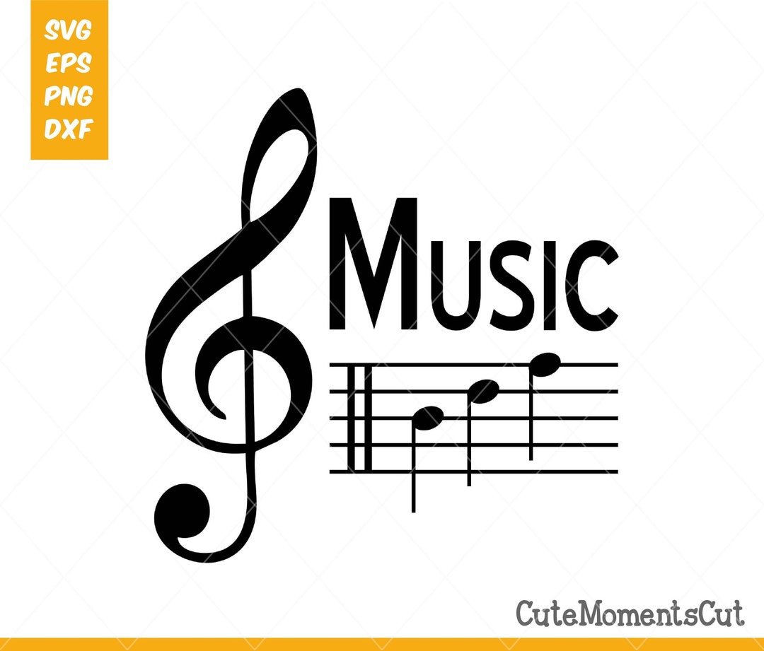 Music Cut File Music Notes SVG Cutting File Silhouette - Etsy