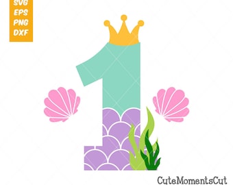 Sirena número 1 svg | Etsy