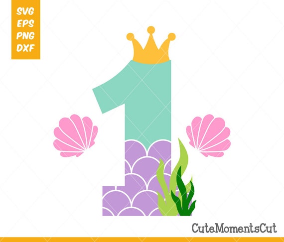Número 1 Mermaid SVG Cutting File Silueta cricut clipart | Etsy España