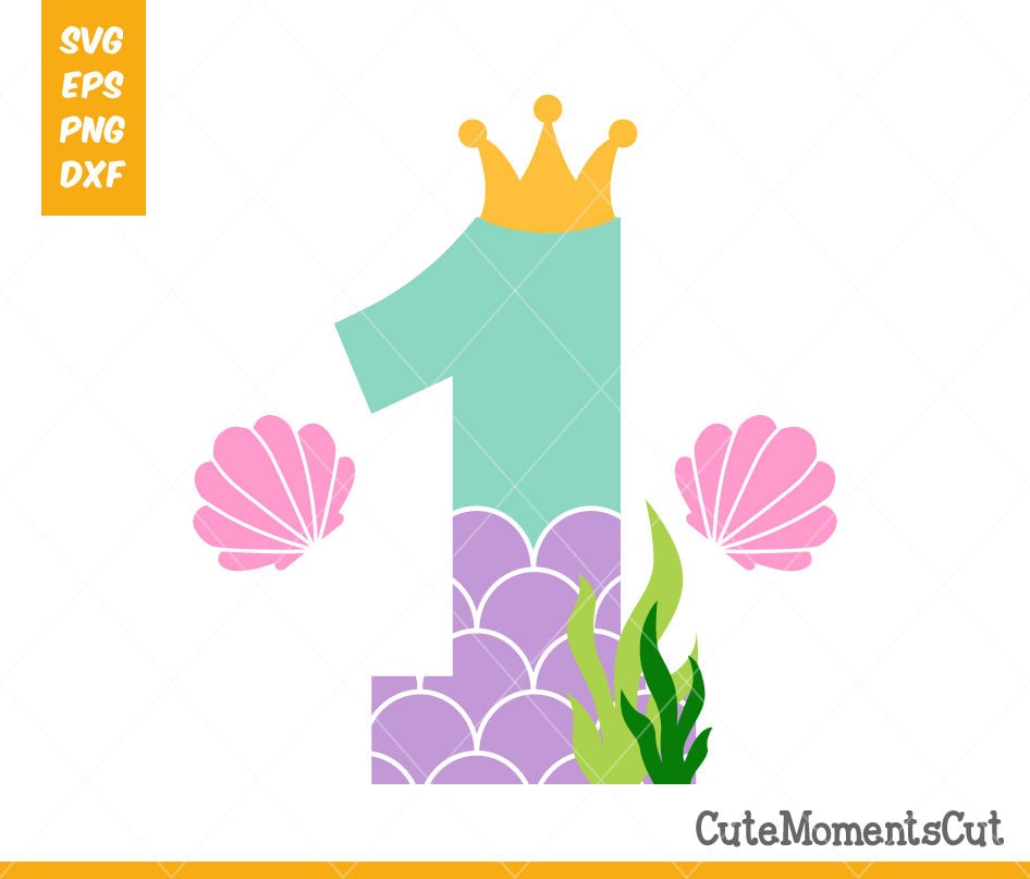Número 1 Mermaid SVG Cutting File Silueta cricut clipart - Etsy México