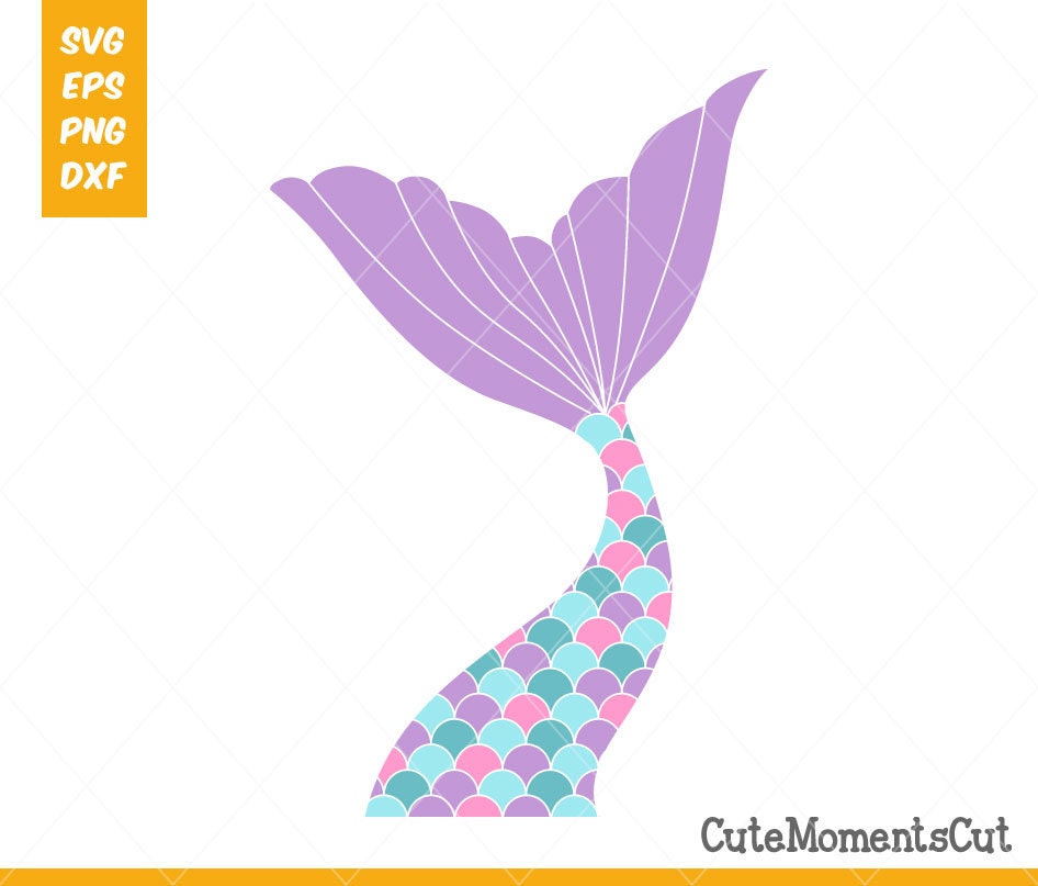 Mermaid Tail Blue And Pink Svg Cutting File Silhouette Etsy