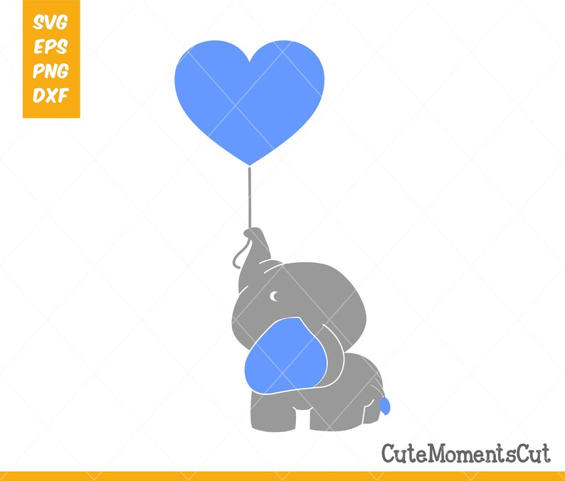 Elephant Baby Elephant Cute Elephant Balloon SVG Cutting - Etsy