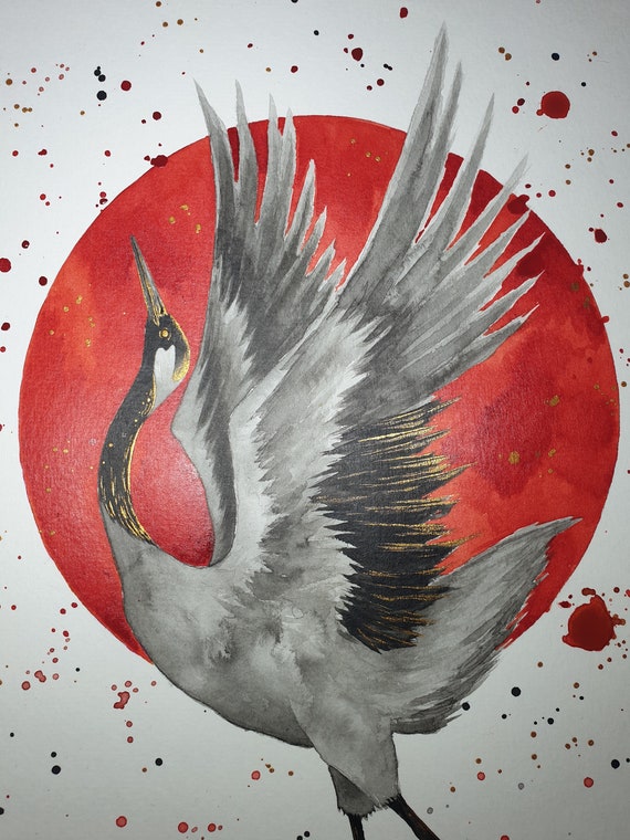 Red Crowned Crane Drawings