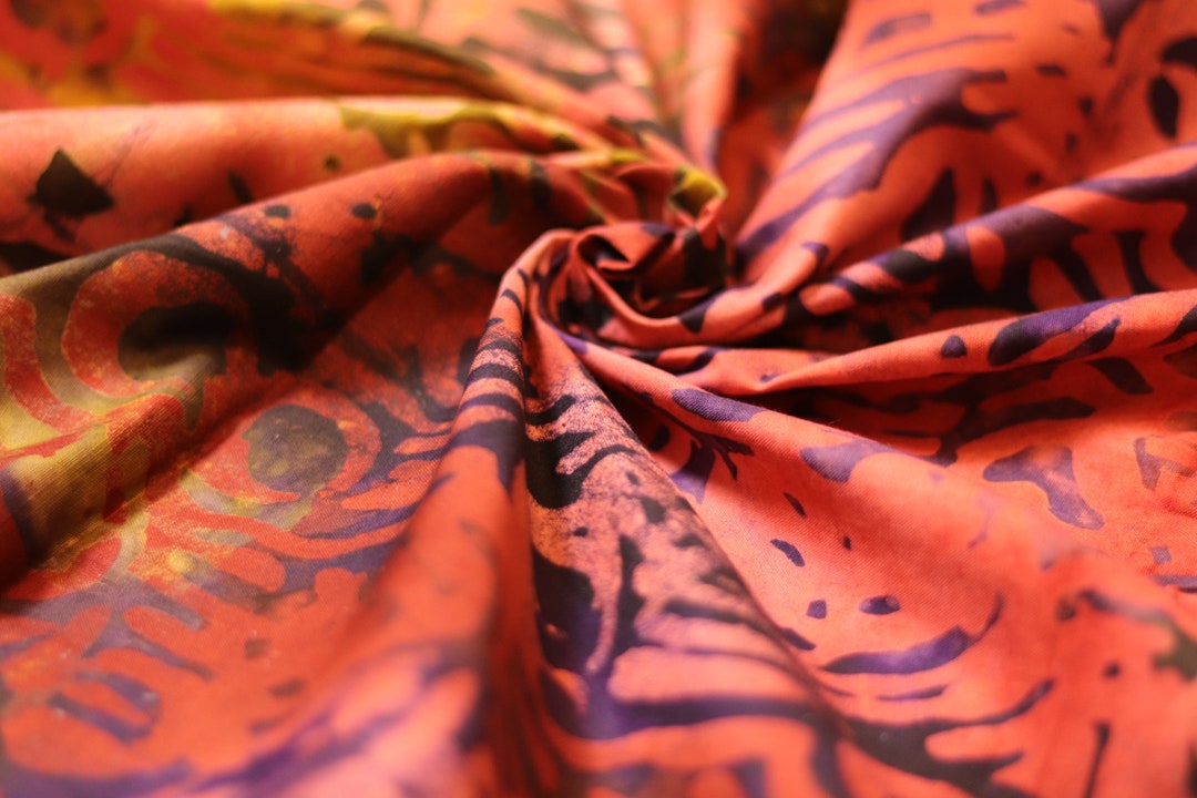 Authentic Block Printed Ghana Batik, Cotton Fabric for Various Projects ...