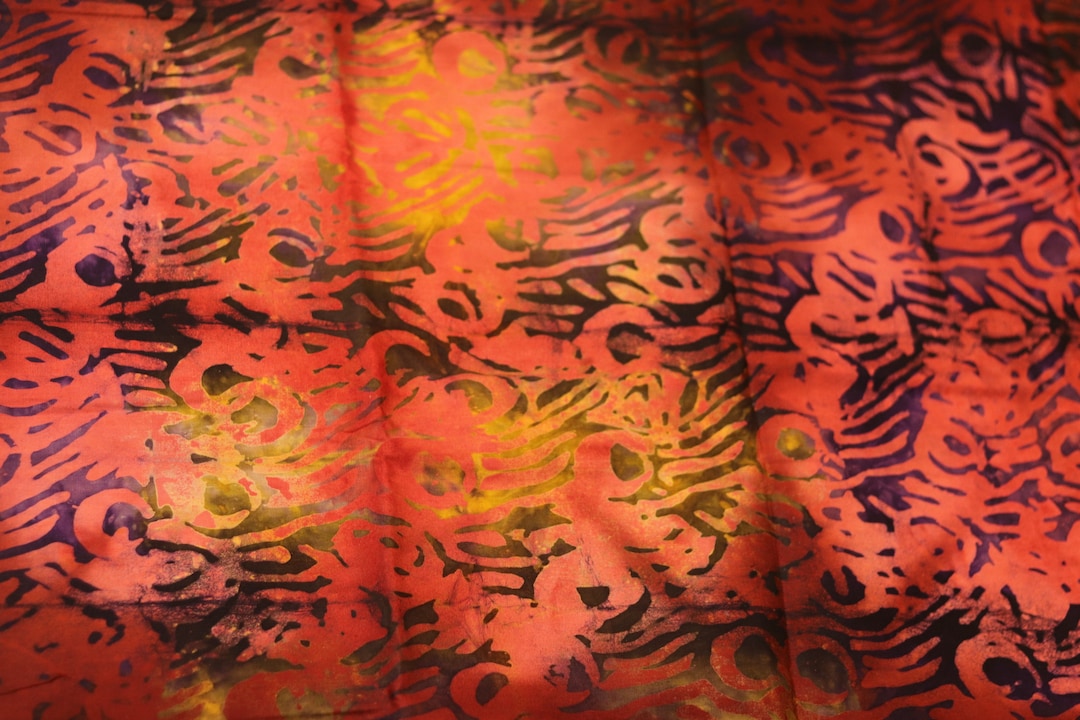 Authentic Block Printed Batik From Ghana, Cotton Fabric for Various ...