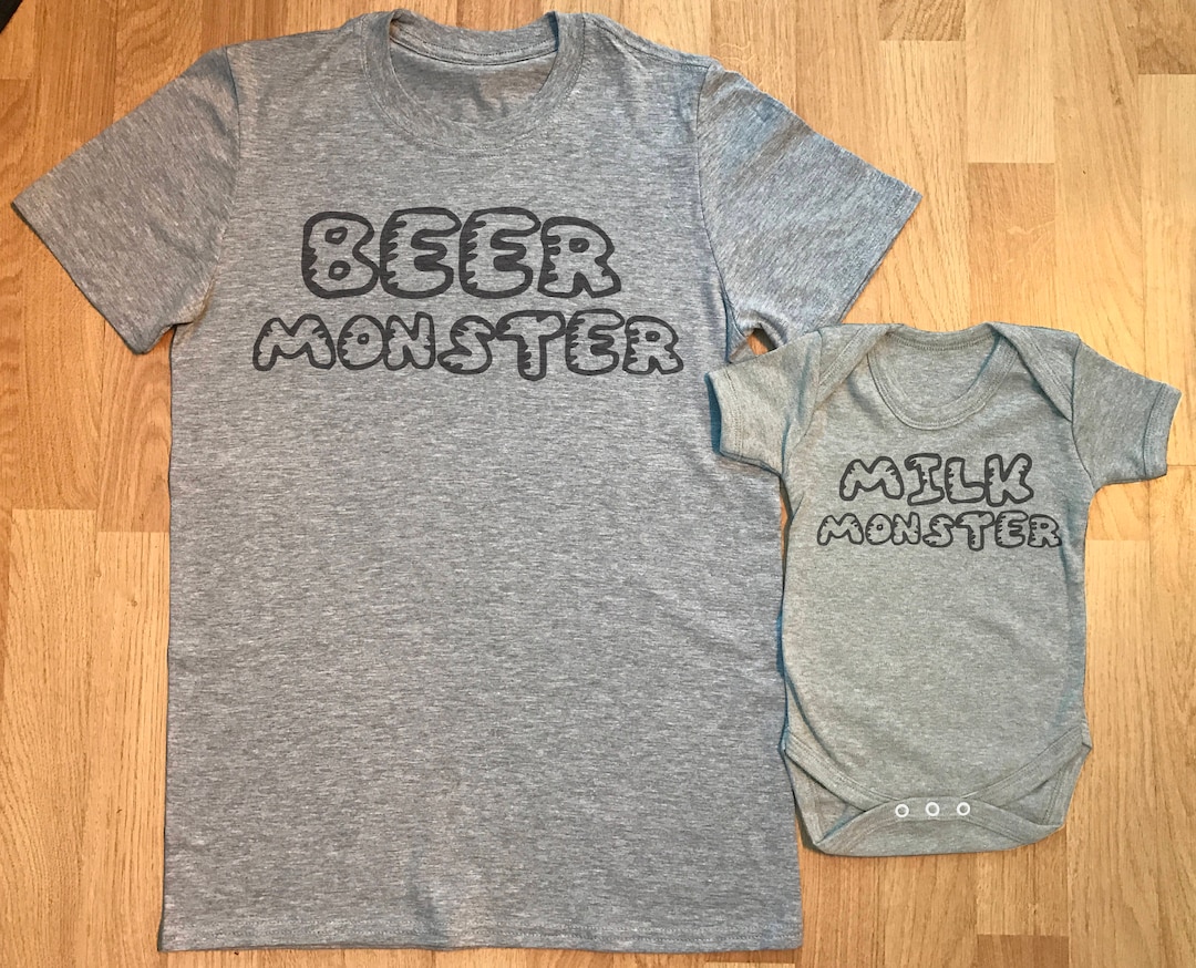 Beer & Milk Monster Matching Father Baby Gift Set Baby Boy - Etsy